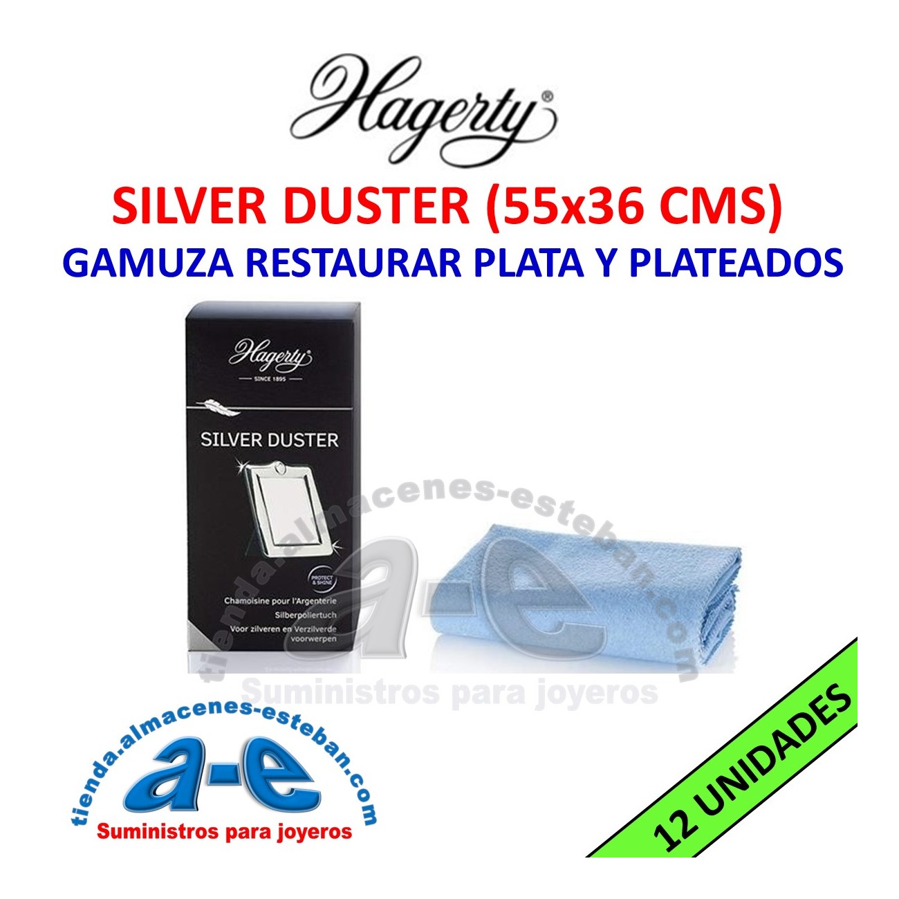 HAGERTY SILVER DUSTER 55x36 CM (CAJA 12 UNID.)